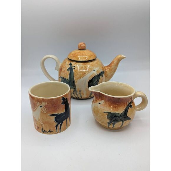 Iden Pottery | Dining | Hand Painted Iden Pottery England Teapotcup ...